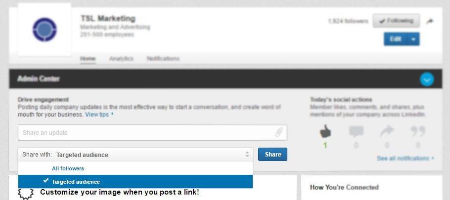 Sharing LinkedIn Company Page Posts to a Targeted Audience